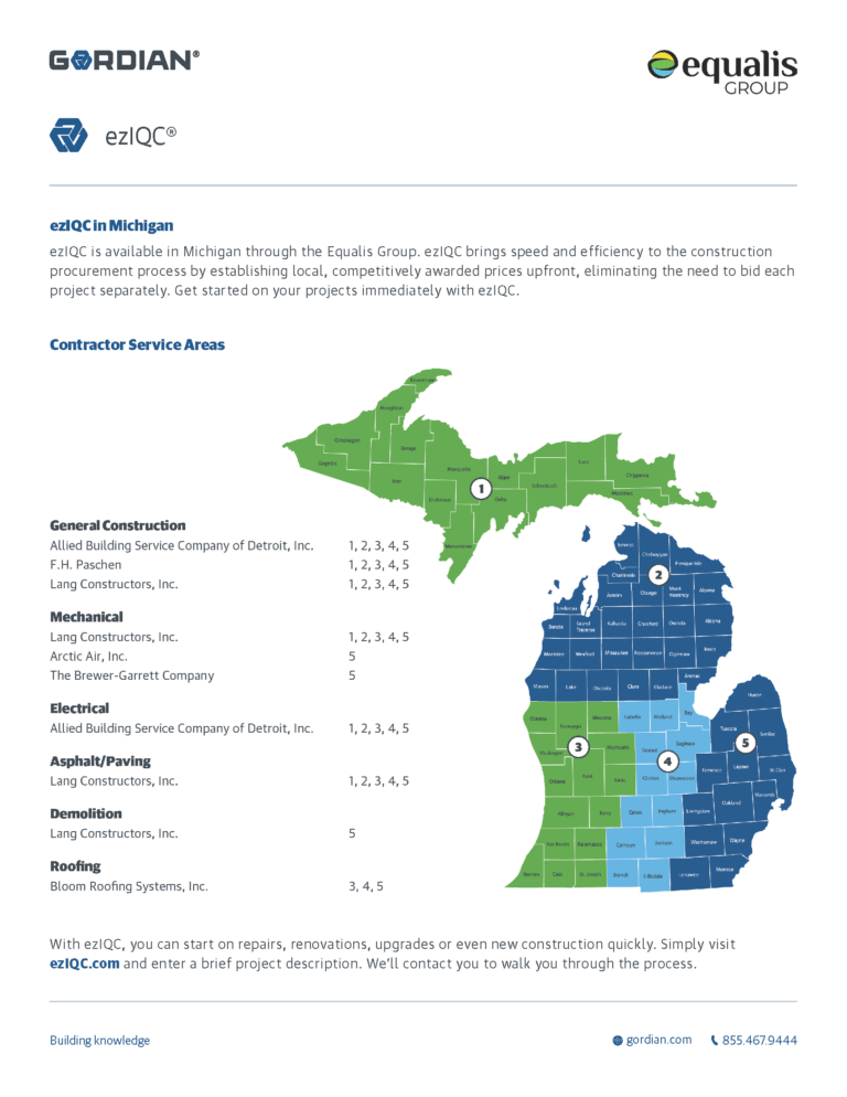 Gordian & Equalis | Michigan JOC Program | Job Order Contracting